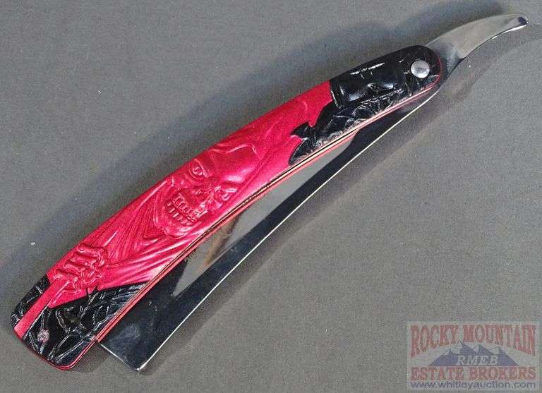 New Very Cool 10" Dark Side Blades Folding Straight Razor W/ Two Tone ...