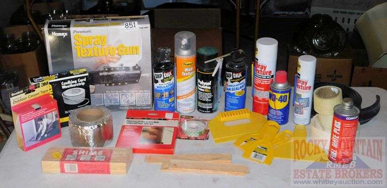 Homax spray texture gun, spray texture, caulking cord, shims, plastic ...