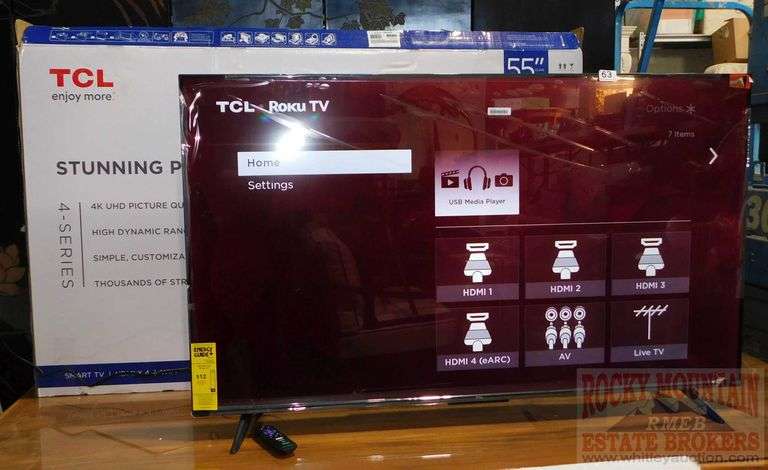 Like New TCL 55" 4K UHD HDR Roku Smart TV with remote & original box ...