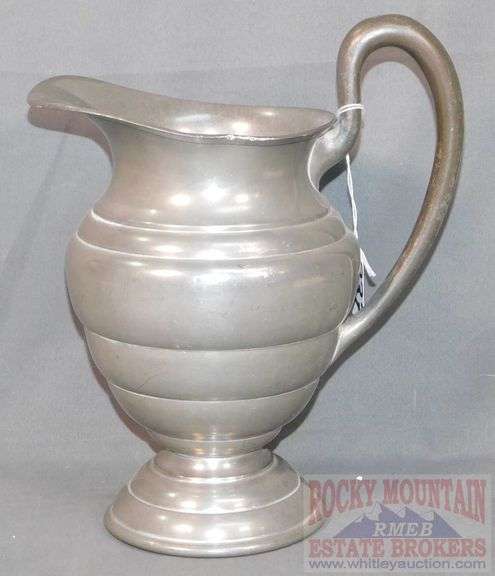 Vintage Mayflower 9" Pewter Pitcher. - Rocky Mountain Estate Brokers Inc.