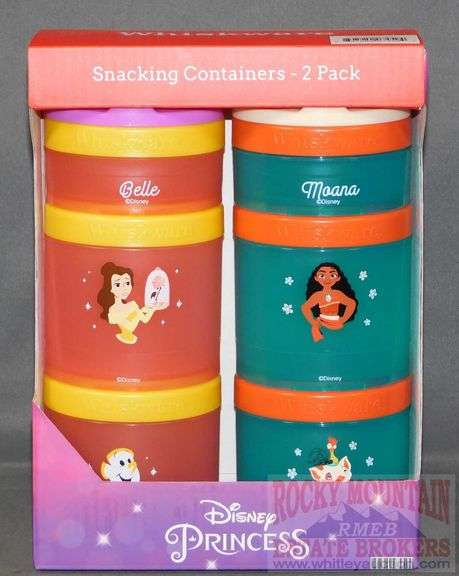 New Disney Princess 2 pack of portable, stackable snacking containers ...