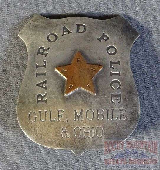 Neat Railroad Police Gulf, Mobile & Ohio Badge. This appears to be older. Come inspect in person ...