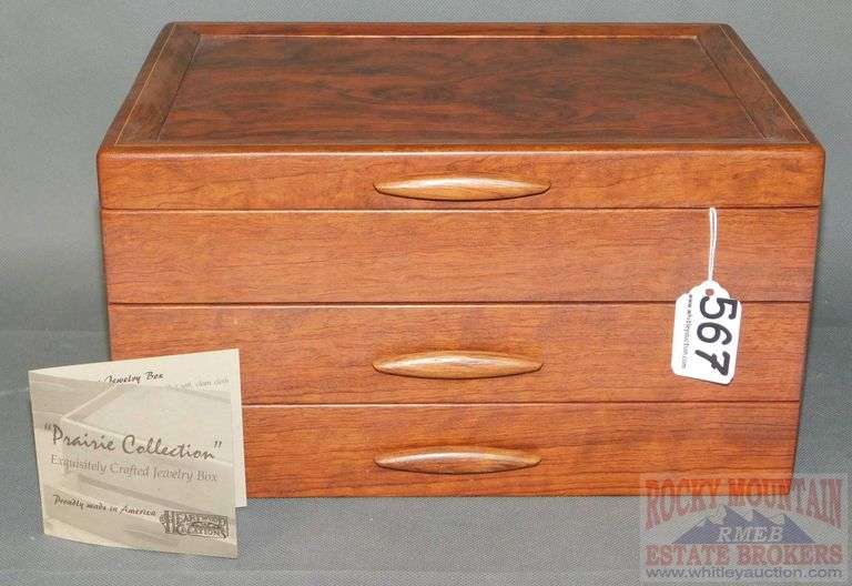 Beautiful Prairie Collection Hand Crafted Wooden Jewelry Box W/ 2 ...