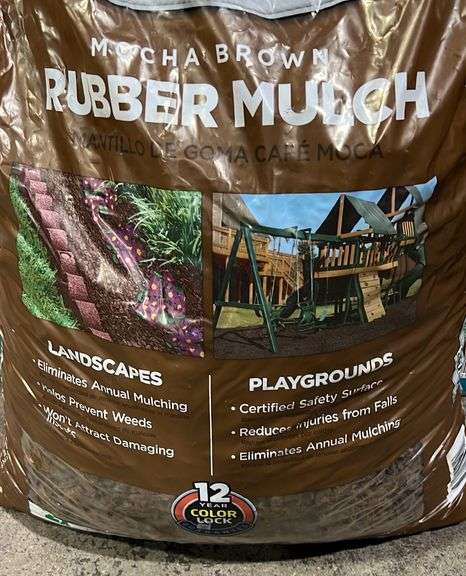 New 1.25 cu. ft. bags of GroundSmart Mocha Brown Rubber Mulch. 1 bag ...