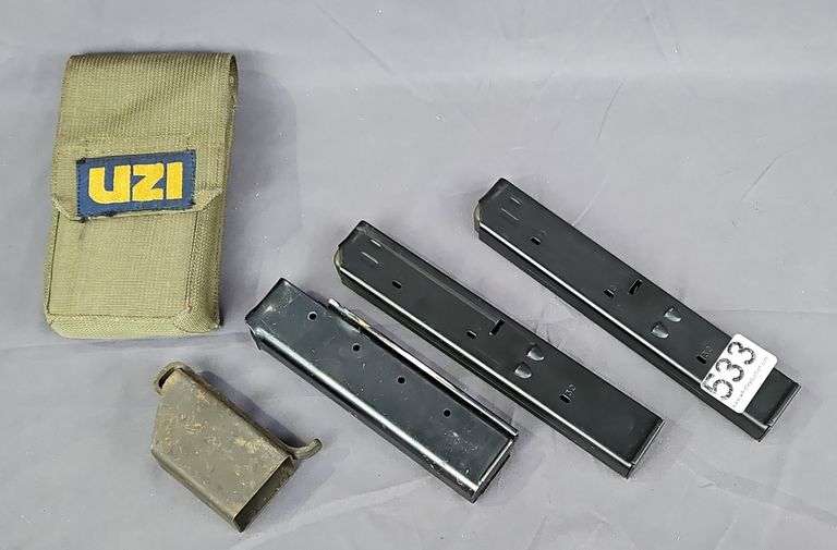 2 IMI UZI Magazines, Unkown Stick Magazine, Magazine Loader & UZI ...