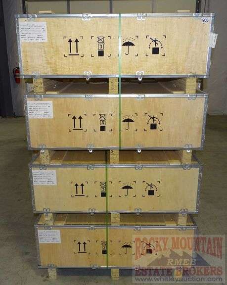 4 Nice Wooden Shipping Crates W/ Pallet Style Bases. These have only ...