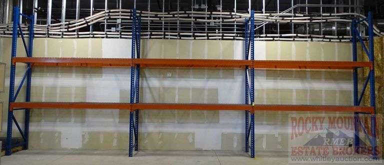 3 Bay Pallet Racking W/ 4-12'x30" Uprights, 12-117" Beams & Wire ...