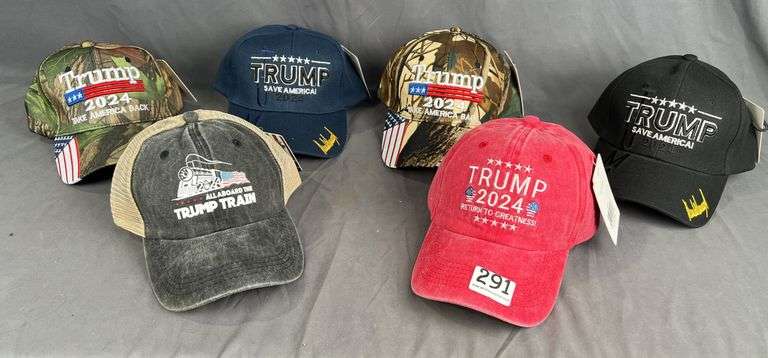 6 Asst. Brand New Trump 2024 Caps W/ Adjustable Closure. 6 times the ...