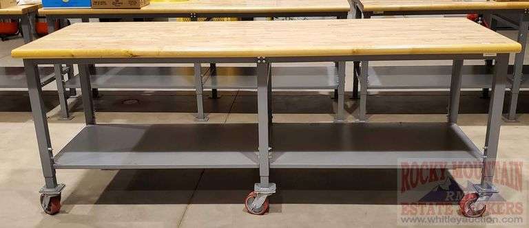 U-Line Heavy Duty Roll Around Work Bench W/ Butcher Block Top, 6 ...