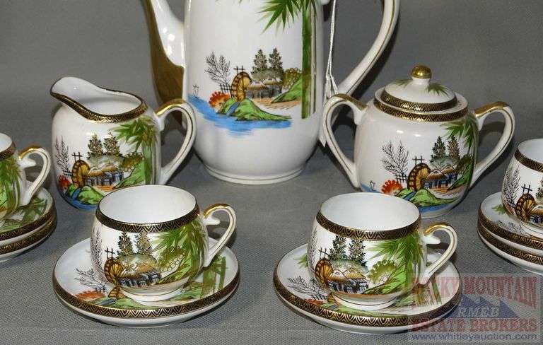 Wonderful Hayasi Kutani Fine China Tea Set W/ Beautiful Lithopane ...