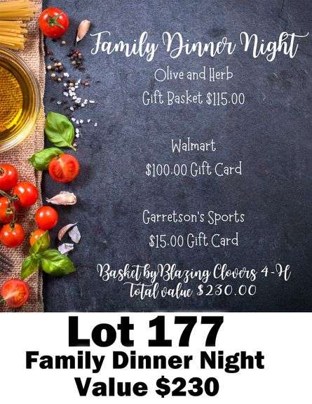 Family Dinner Night Value $230 - Rocky Mountain Estate Brokers Inc.