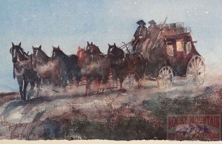 "Highway to Heaven" Limited Edition Stagecoach at Night Print, 53/250 ...