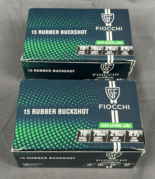 2 New Boxes of 10 Fiocchi Less Lethal Line 12-Gauge 2-3/4" Rubber ...