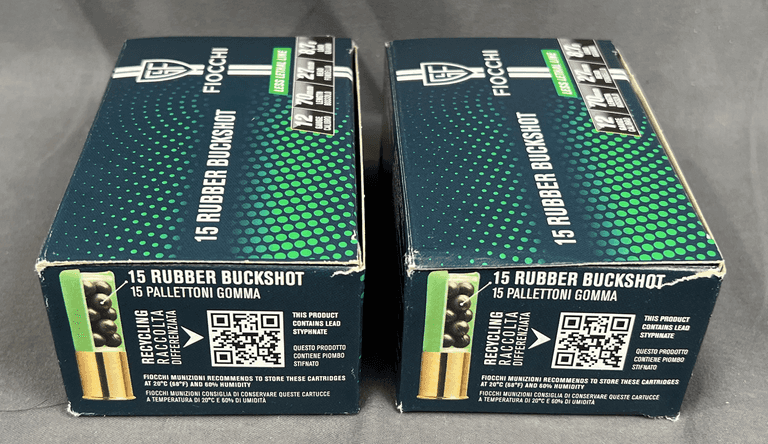 2 New Boxes of 10 Fiocchi Less Lethal Line 12-Gauge 2-3/4" Rubber ...