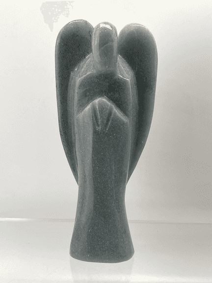 6" Angel Sculpture, Carved From Greyish Blue Trolleite Quartz. This ...