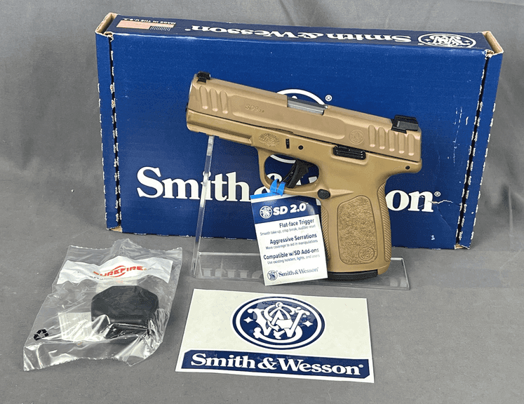 Brand New S&W Full FDE SD9 2.0 9mm Semi-Automatic Pistol & Sure Fire Ear Plugs. - Rocky Mountain ...