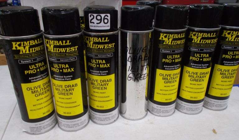 7-16 Ounce Cans of Kimball Midwest Olive Drab Military Green Ultra Pro ...