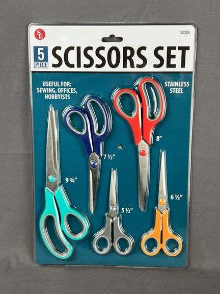 Brand New 5-Piece Stainless Steel, Rust Resistant Scissor Set W ...
