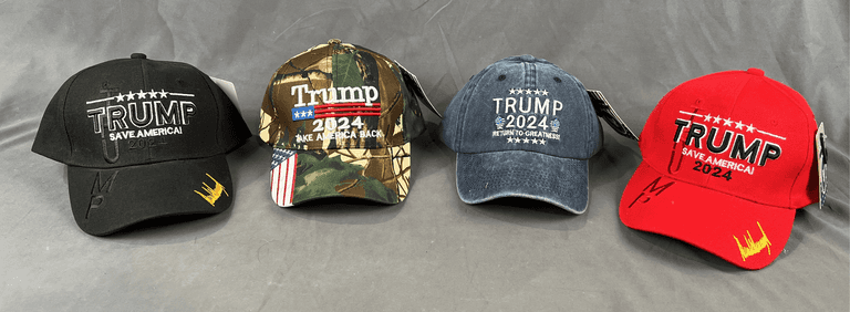 4 Asst. New Trump 2024 Caps with Adjustable Velcro Closures. 4 times ...