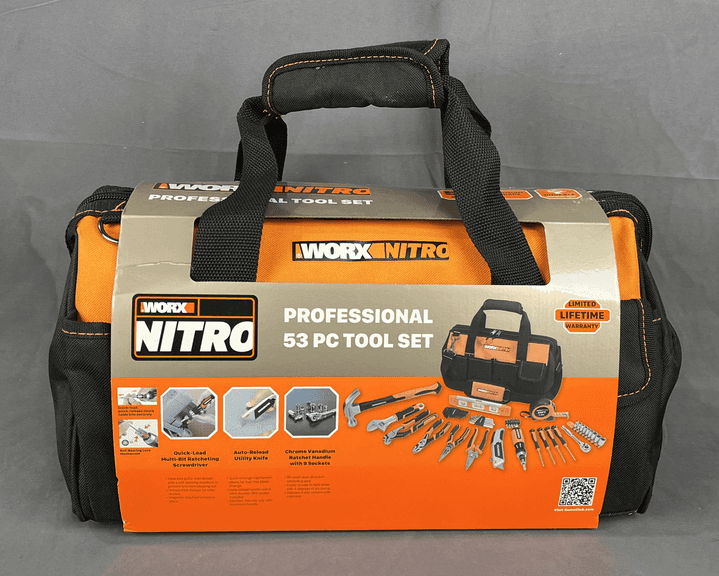 New WORX Nitro 53 Piece Tool Set W/ Asst. Hand Tools & Tool Bag ...