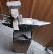 Vulcan Brand Anvil on Wood Base W/ Vise Bolted to the Top. - Rocky ...