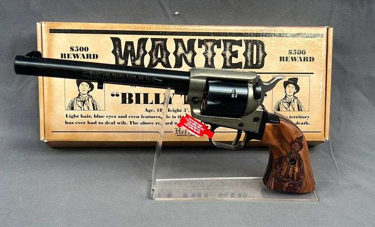 Brand New Heritage 6-Shot .22 LR Single Action Revolver W/ Carved Wood ...
