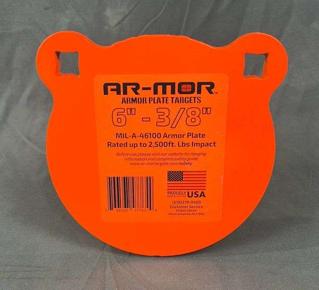 New Ar-Mor 6" MIL-A-46100 Armor Plate Hanging Gong Target, 3/8" thick ...
