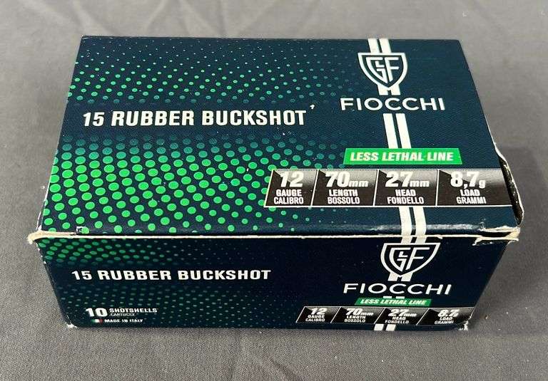 New Box of 10 Fiocchi 12 Gauge 2-3/4" 00 Rubber Buckshot with 15 ...
