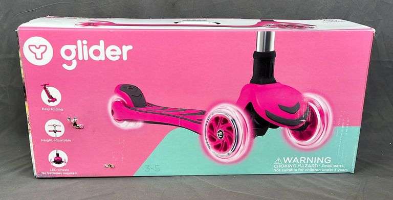 New Hot Pink Glider Air Yvolution 3-wheel scooter with LED wheels ...