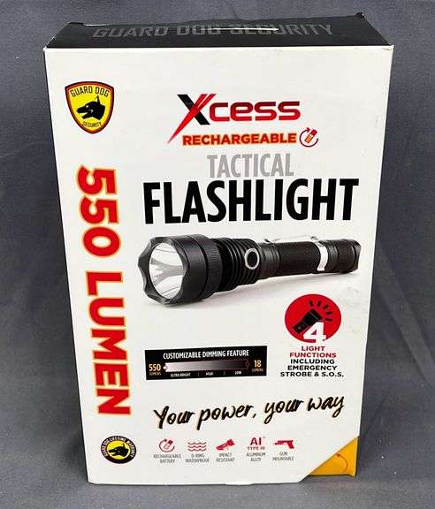 Brand New Guard Dog Security, Xcess Rechargeable 550 Lumen Tactical ...