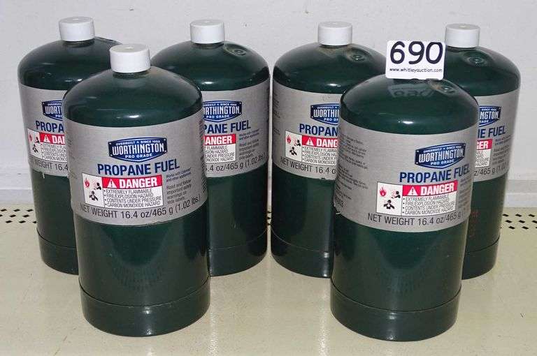 6 New Cans Of Worthington Propane Fuel. All appear full. All for one ...