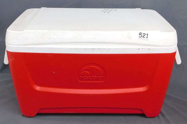 Igloo Red & White Cooler, 15" wide. - Rocky Mountain Estate Brokers Inc.