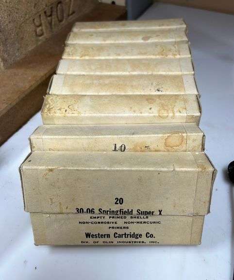 8 New Boxes of 20 Western Cartridge Co. 30-06 Springfield Super-X Empty ...