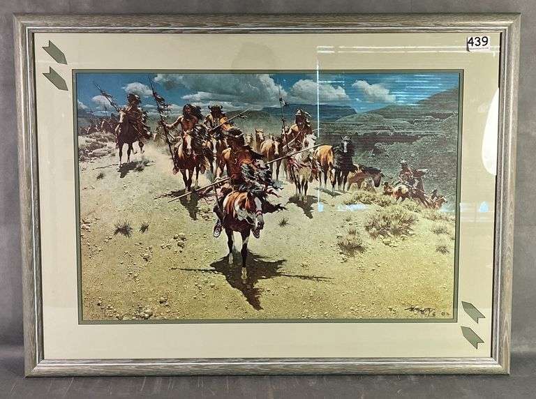 Custom Framed & Matted Frank McCarthy Print, 26"x35". - Rocky Mountain ...