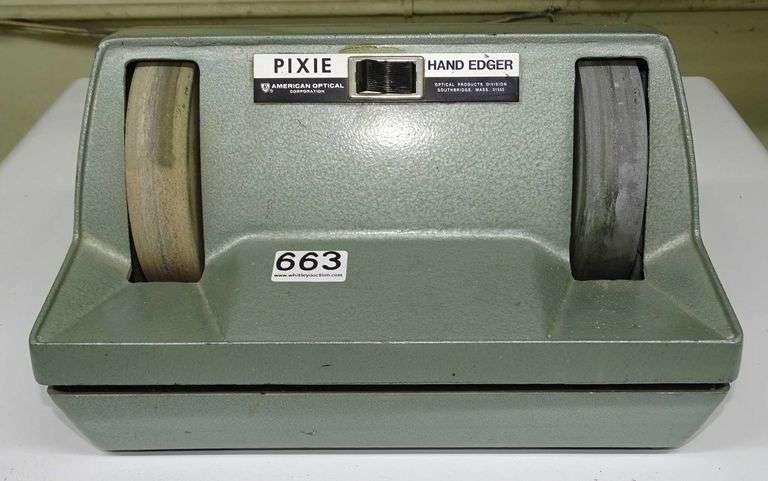 American Optical Pixie Hand Edger Dual Wheel Grinder-Polisher. Appears ...