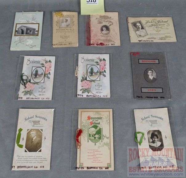 Approx. 10 Victorian Paper School Souvenir Booklets/Graduation Cards ...