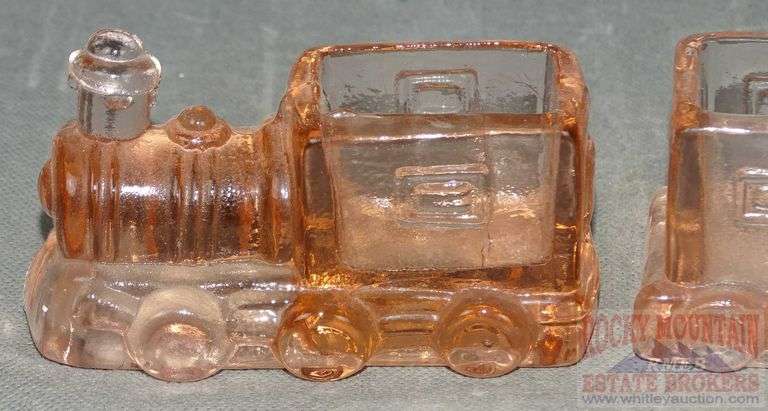 3 Piece Pink Depression Glass Train. These Were Originally Candy ...