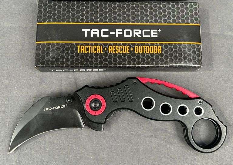 New Tac-Force 7.5" Spring Assisted Folding Knife with Black Treated ...