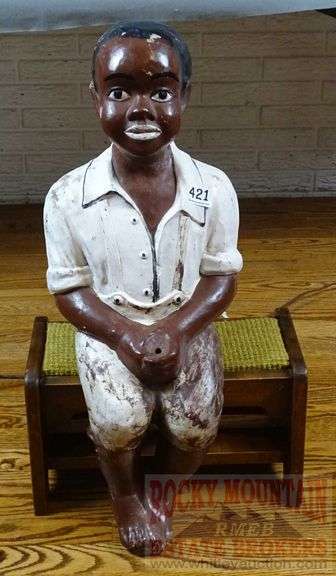 Vintage Concrete "Sambo" Seated Garden Sculpture. He probably held a ...