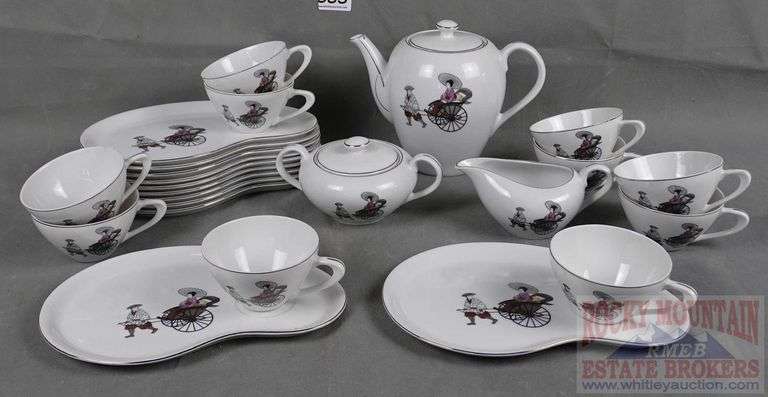 Mid-Century Modern Arita "Rikisha" - Rickshaw Made in Japan Snack Set ...