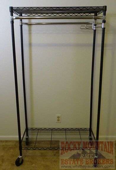 Rolling Metro Style Clothes Rack, 66"x34"x18". - Rocky Mountain Estate ...