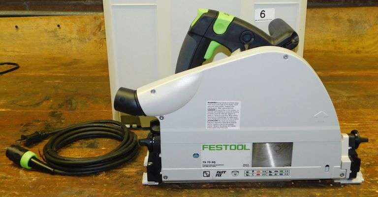 Festool TS 75 EQ-Plus USA Plunge Cut Track Saw in Systainer T-LOC Case ...