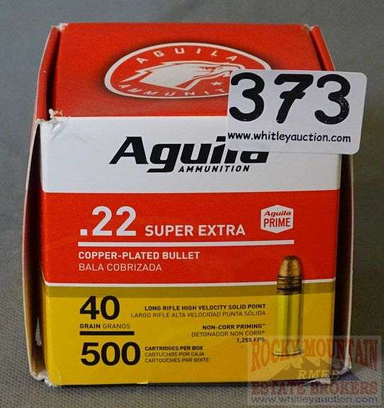 Sealed 500-Round Box of Aguila Ammunition .22 LR Super Extra 40-Grain ...
