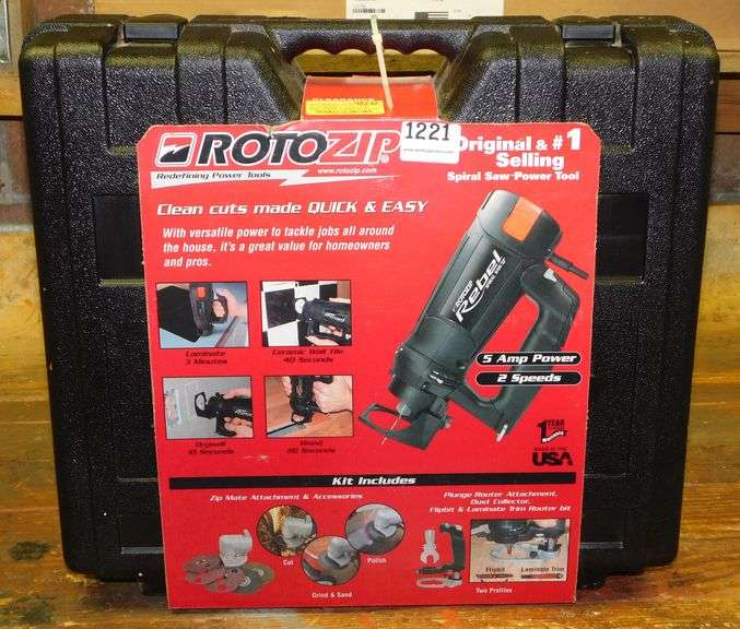 Rotozip Rebel Spiral Saw Kit W/ Right Angle Attachment, Handle & More ...