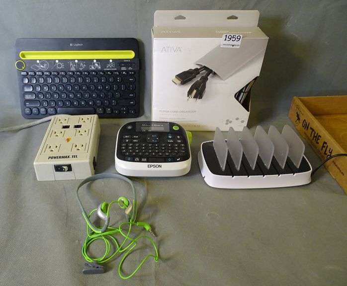 Epson Label Printer, Ativa Floor Cord Organizer, Sennheiser Head Phones ...