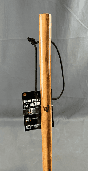 Brand New 55" Hard Pine Walking Stick W/ Spiked Tip & Burnt Eagle ...