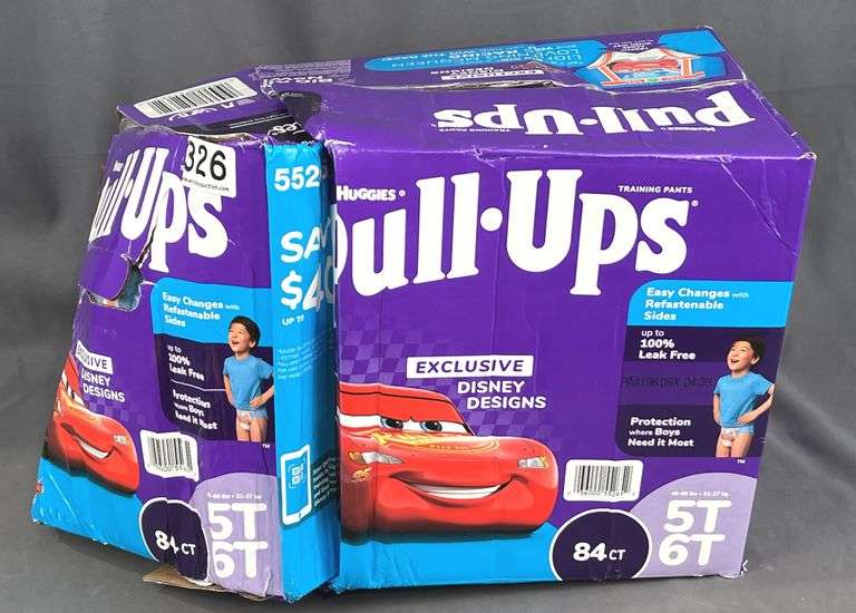 Brand New Box of 84 Pull-Ups, Size 5T/6T. This is a freight damaged box ...