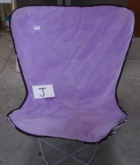 Zebra/Purple Folding Butterfly Chair. - Rocky Mountain Estate Brokers Inc.
