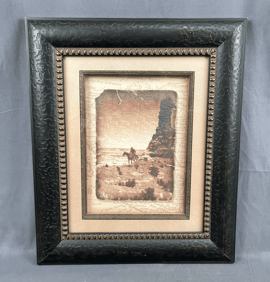 Cowboy Print in a Fancy Shadow Box, 19"x16". - Rocky Mountain Estate ...