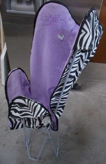 Zebra/Purple Folding Butterfly Chair. - Rocky Mountain Estate Brokers Inc.